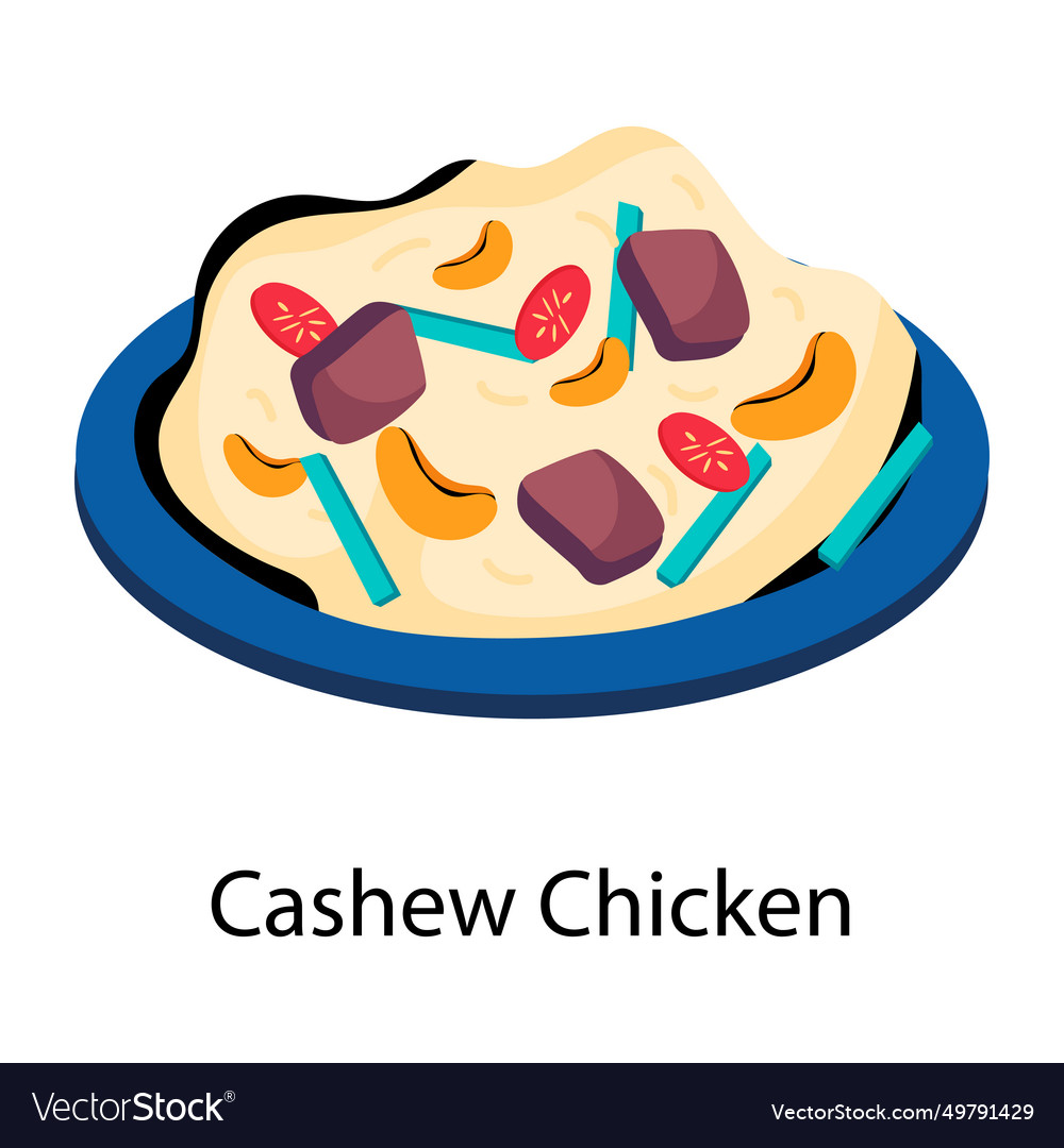 Cashew Chicken Royalty Free Vector Image Vectorstock