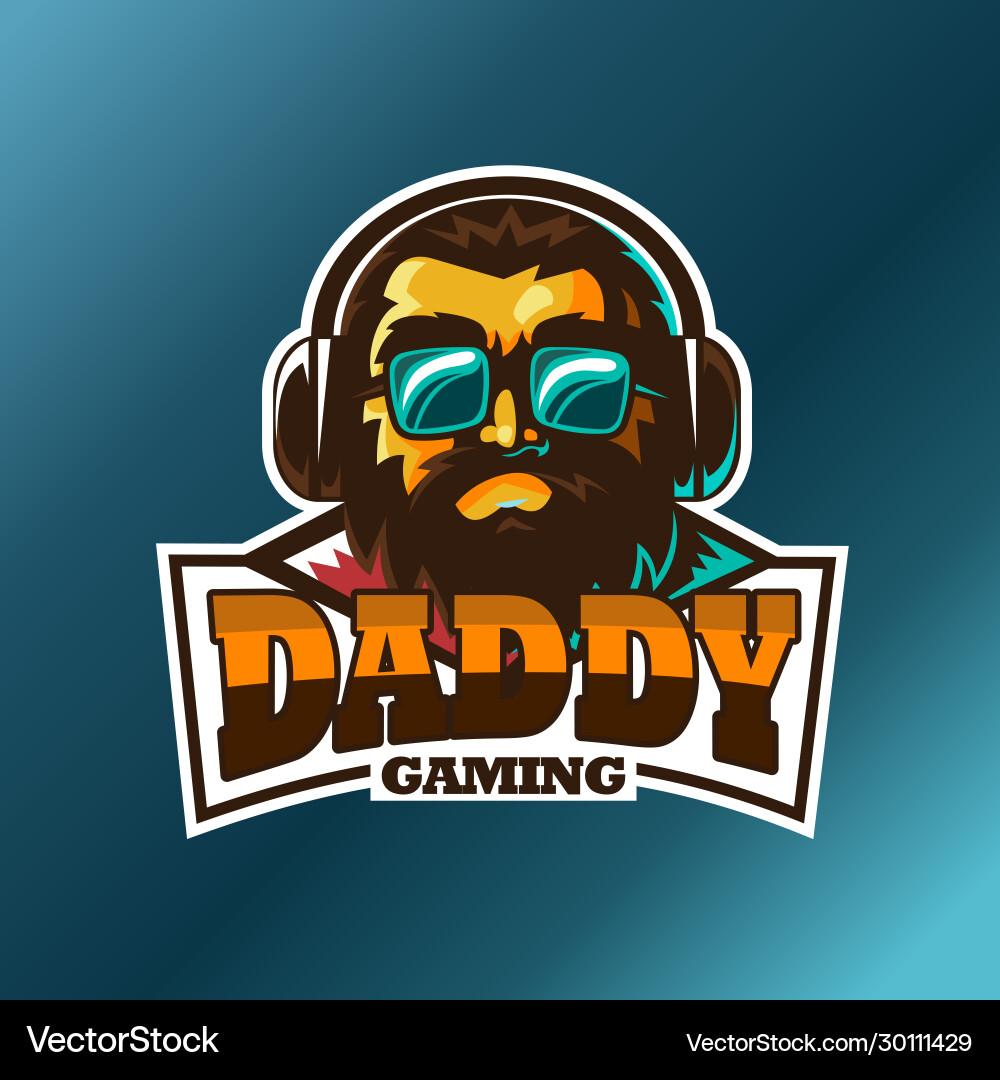 Daddy gaming e sport logo Royalty Free Vector Image