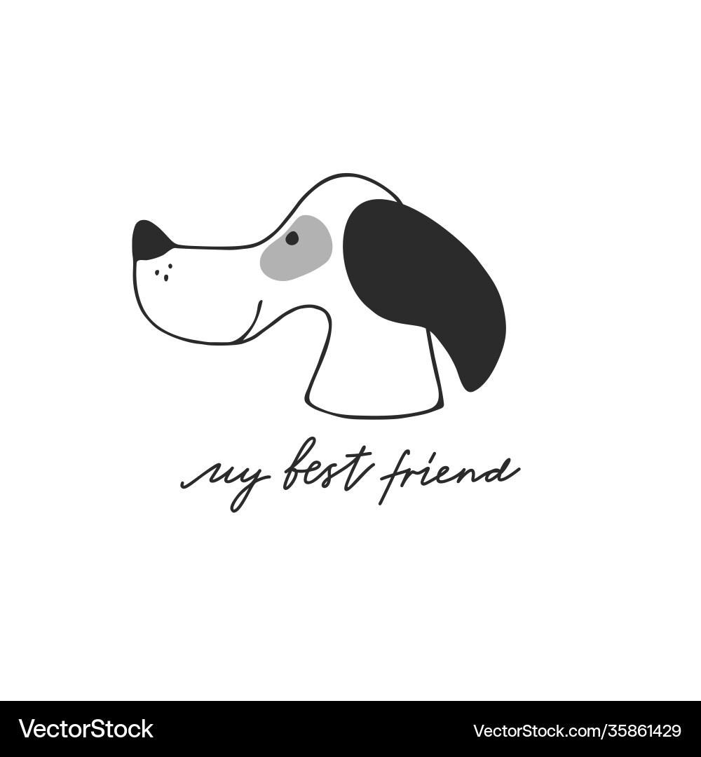 Dog head best friend Royalty Free Vector Image