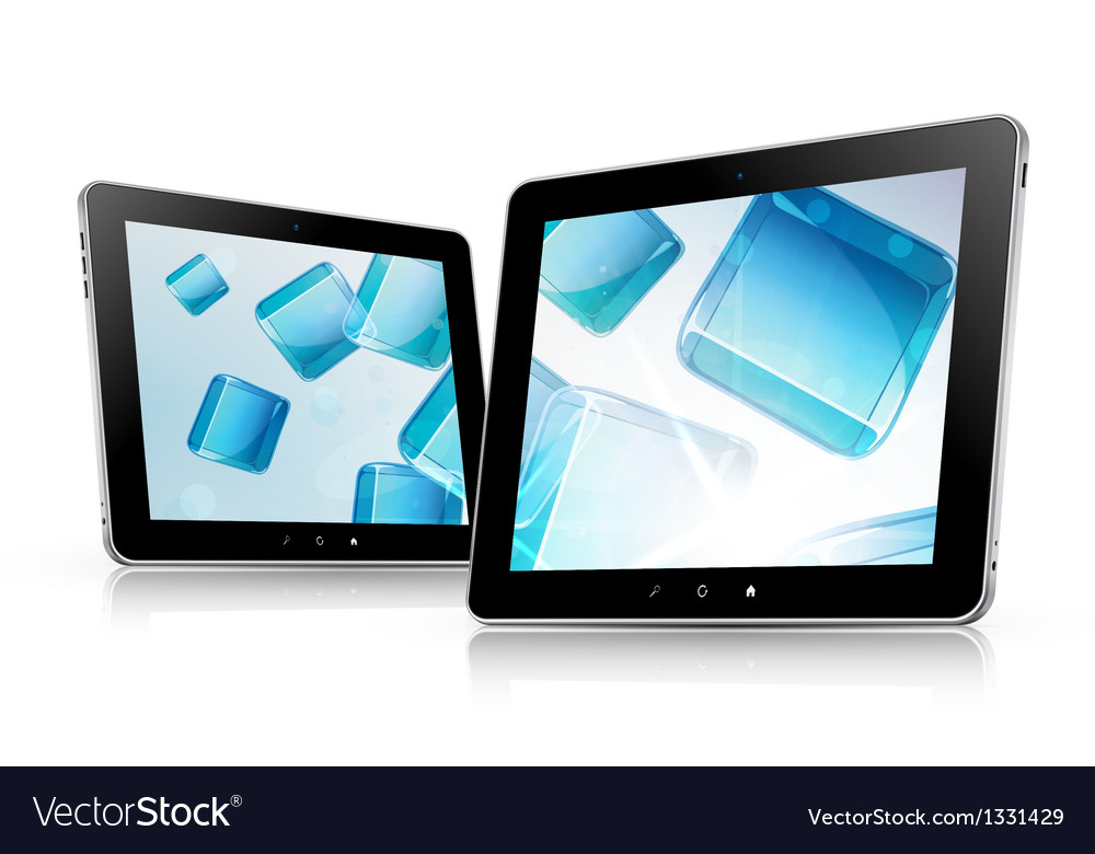 Tablet computer set abstract background Royalty Free Vector