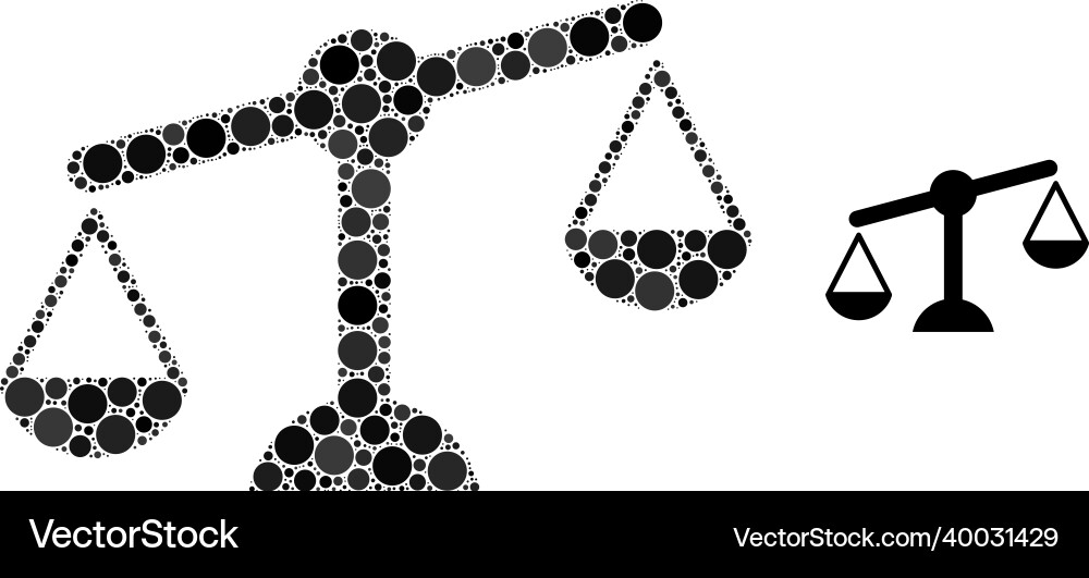 Weight measure collage of dots Royalty Free Vector Image