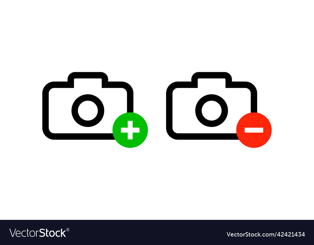 A set of camera icons of adding photo and deleting A set of camera icons of adding photo and deleting