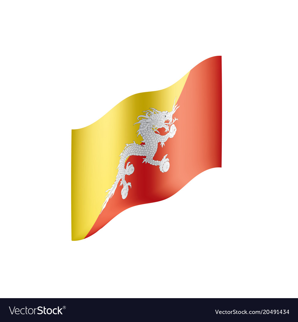 Bhutan flag Royalty Free Vector Image - VectorStock