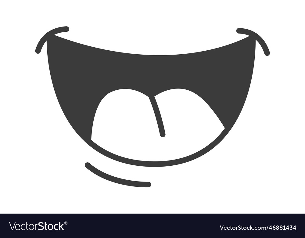 Cartoon character smiled mouth Royalty Free Vector Image