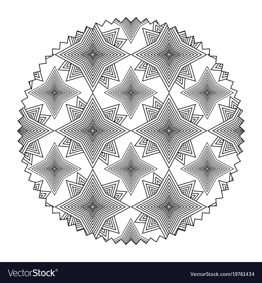 Circle with pattern geometric shapes background Vector Image