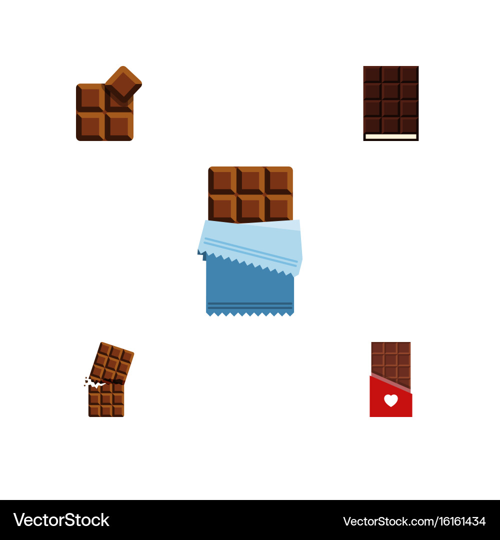 Flat icon chocolate set of dessert Royalty Free Vector Image