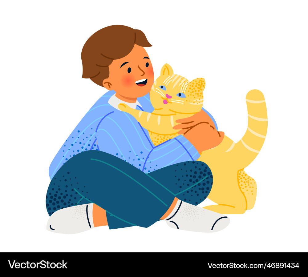 Kid in warm hug Royalty Free Vector Image - VectorStock