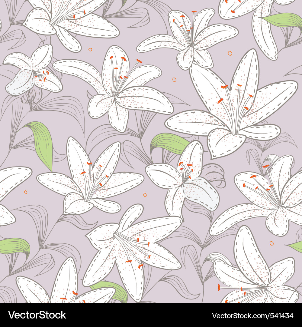 Liliiis pattern Royalty Free Vector Image - VectorStock