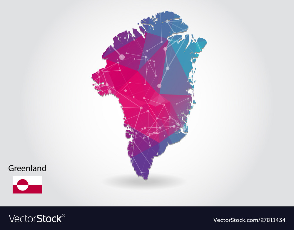 Polygonal greenland map low poly design map made Vector Image