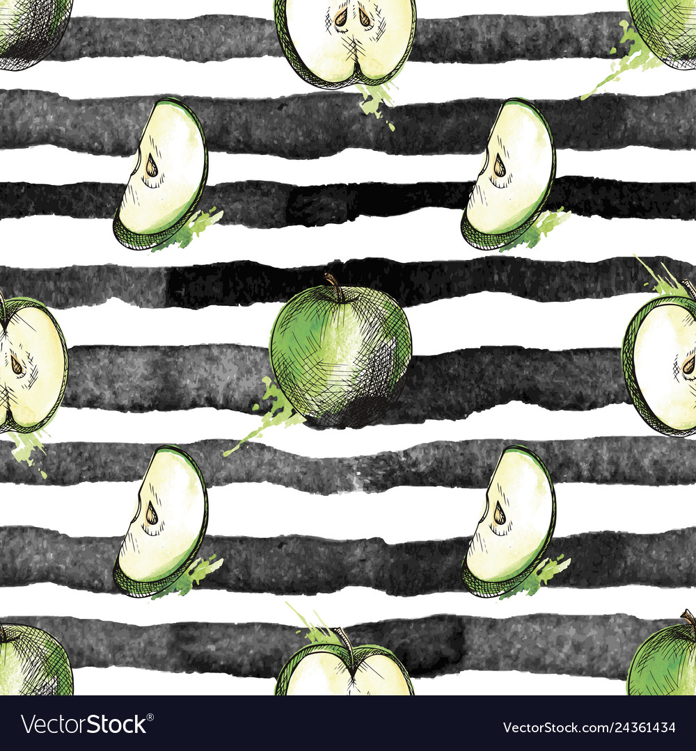 Seamless Pattern With Apples Royalty Free Vector Image