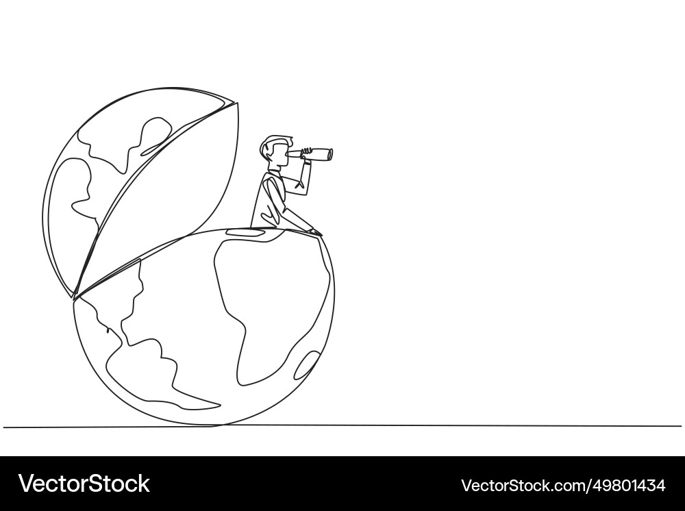 Single continuous line drawing businessman Vector Image