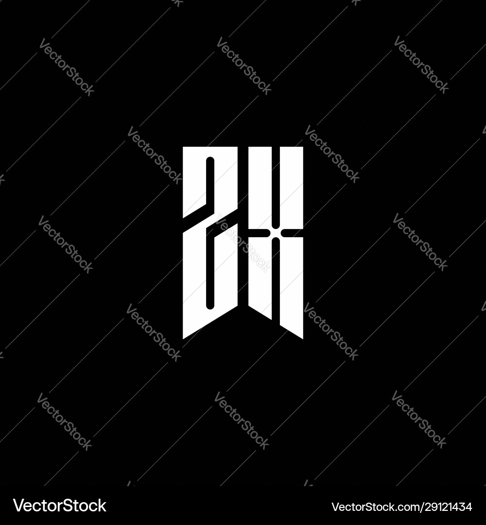 Zx logo monogram with emblem style isolated Vector Image