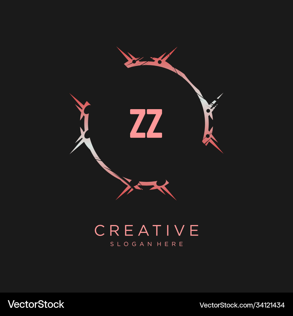 Zz initial logo with colorful template Royalty Free Vector