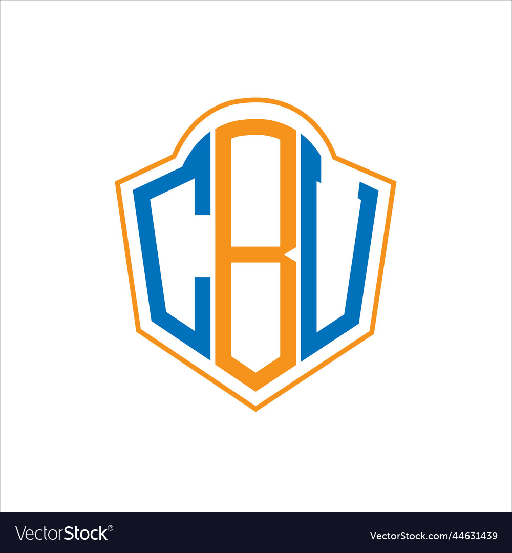 Cbu abstract monogram shield logo design on white Vector Image