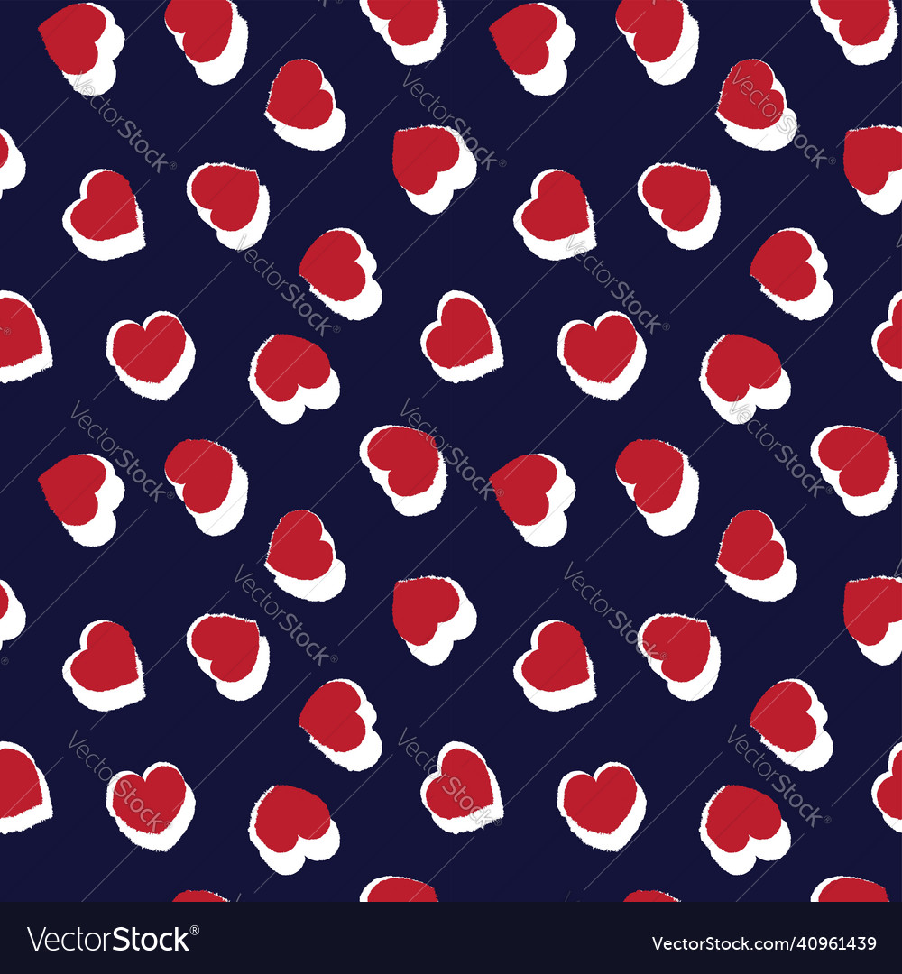 Heart shaped brush stroke seamless pattern design Vector Image Heart shaped brush stroke seamless pattern design Vector Image