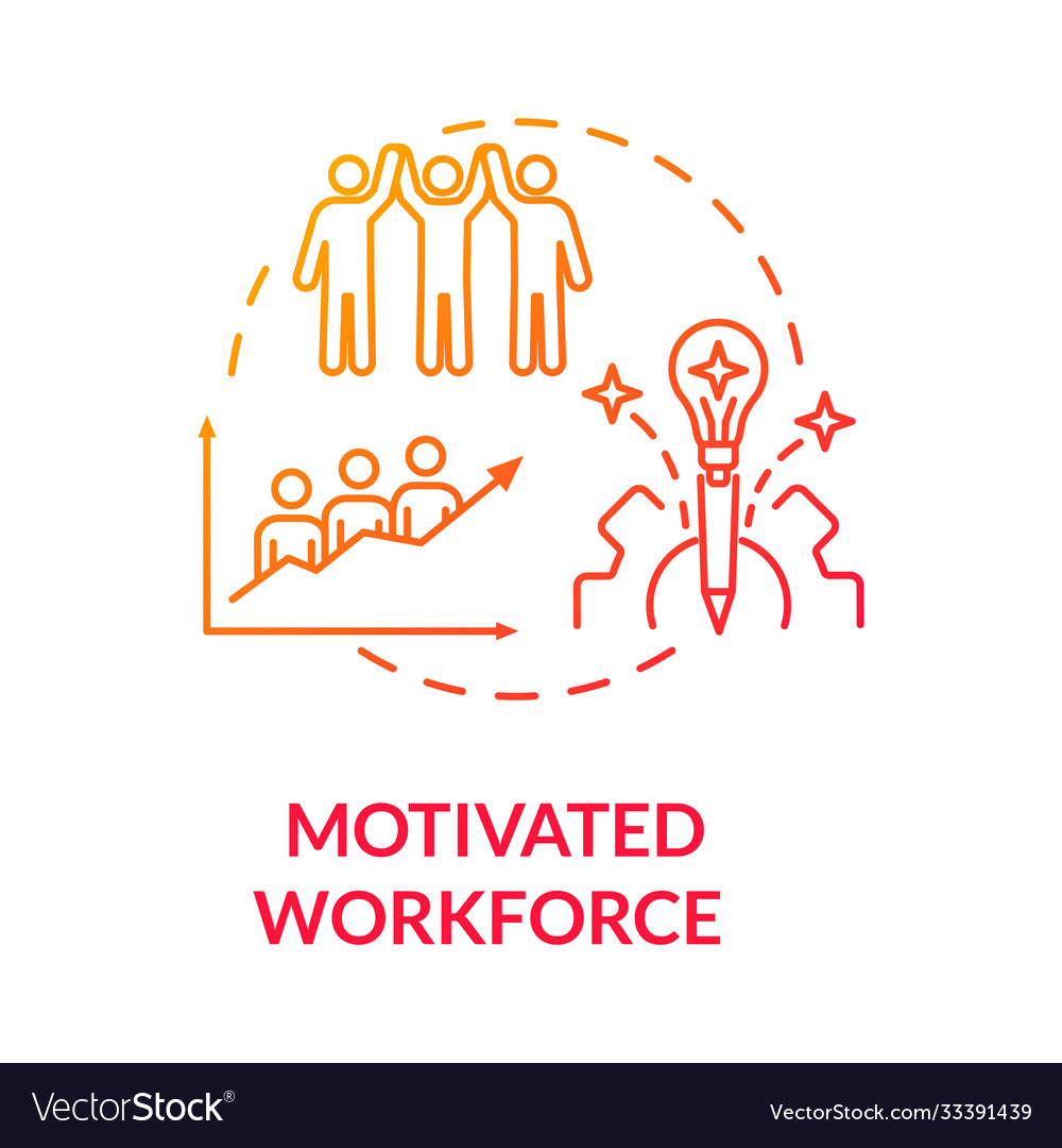 Motivated workforce red gradient concept icon Vector Image Motivated workforce red gradient concept icon Vector Image
