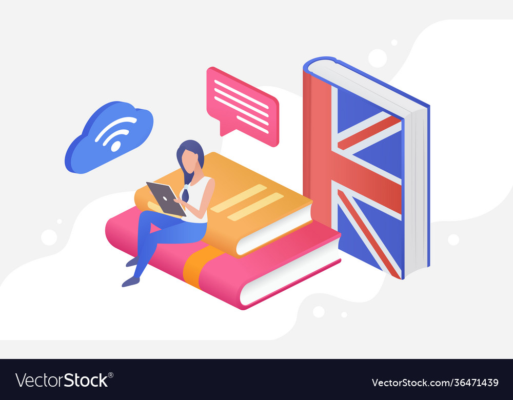 People learn language education concept 3d tiny Vector Image