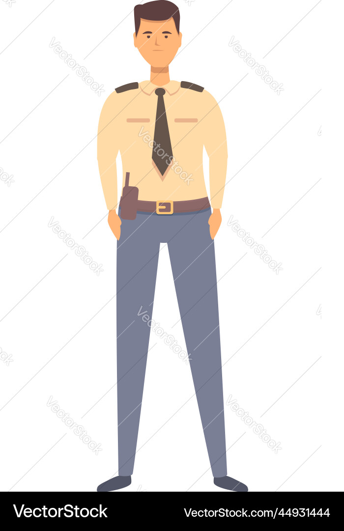 Agent icon cartoon security guard Royalty Free Vector Image