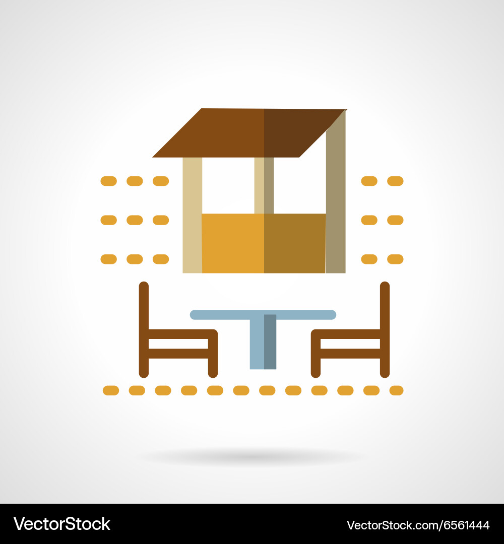 Beach cafe flat color icon Royalty Free Vector Image