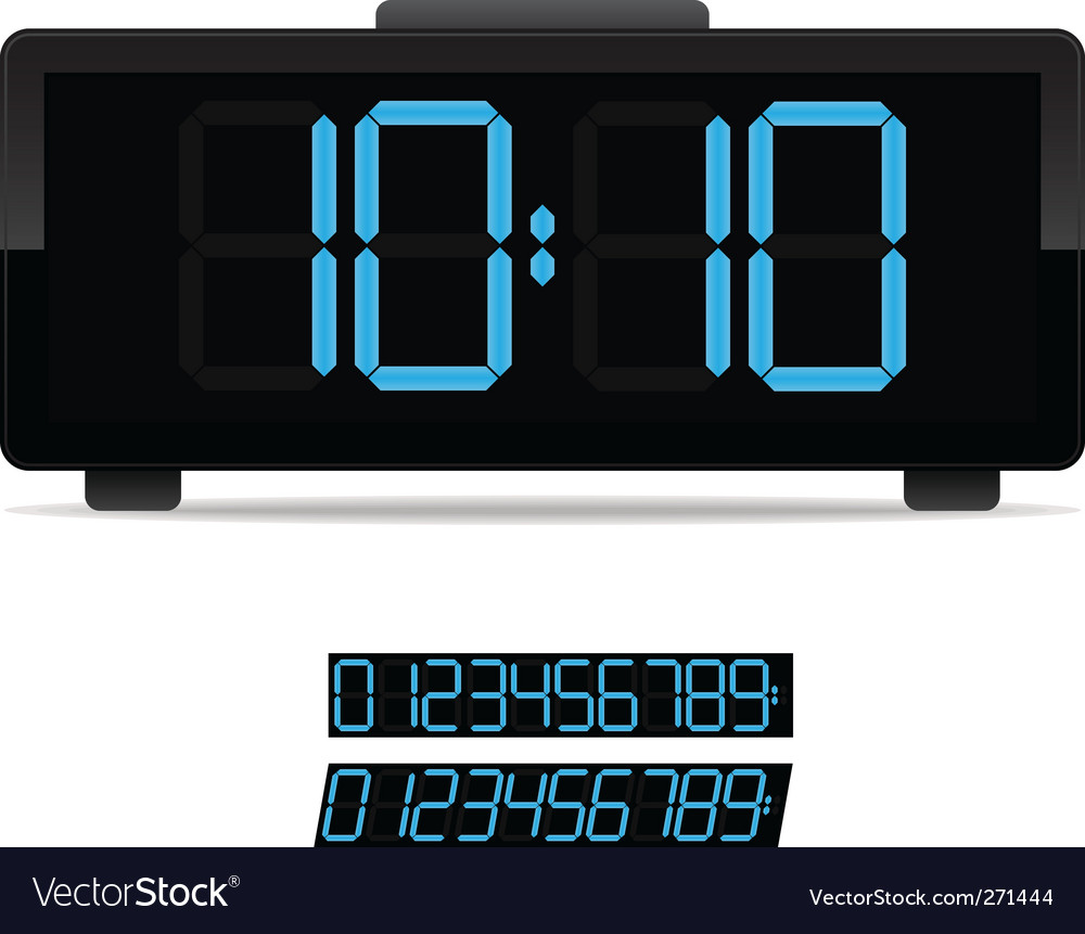 Digital clock Royalty Free Vector Image - VectorStock