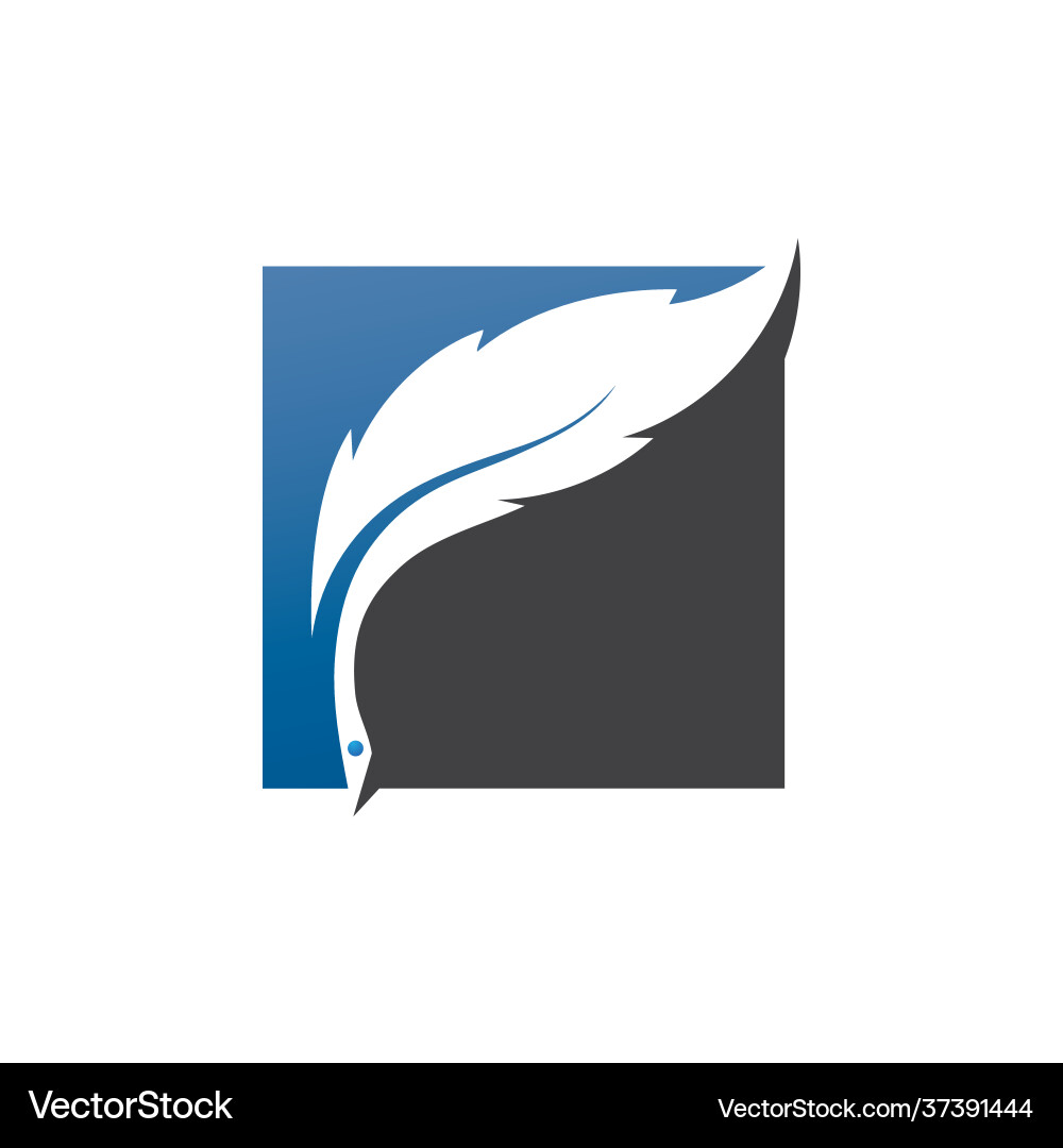 Feather logo symbol template Royalty Free Vector Image