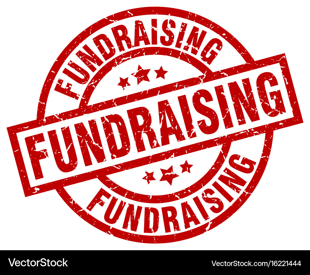Fundraising round red grunge stamp Royalty Free Vector Image