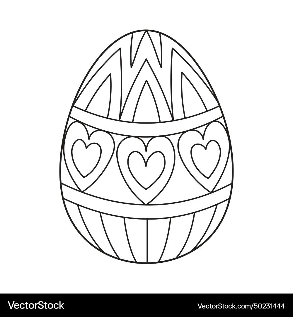 Hand drawn easter egg coloring book page Vector Image