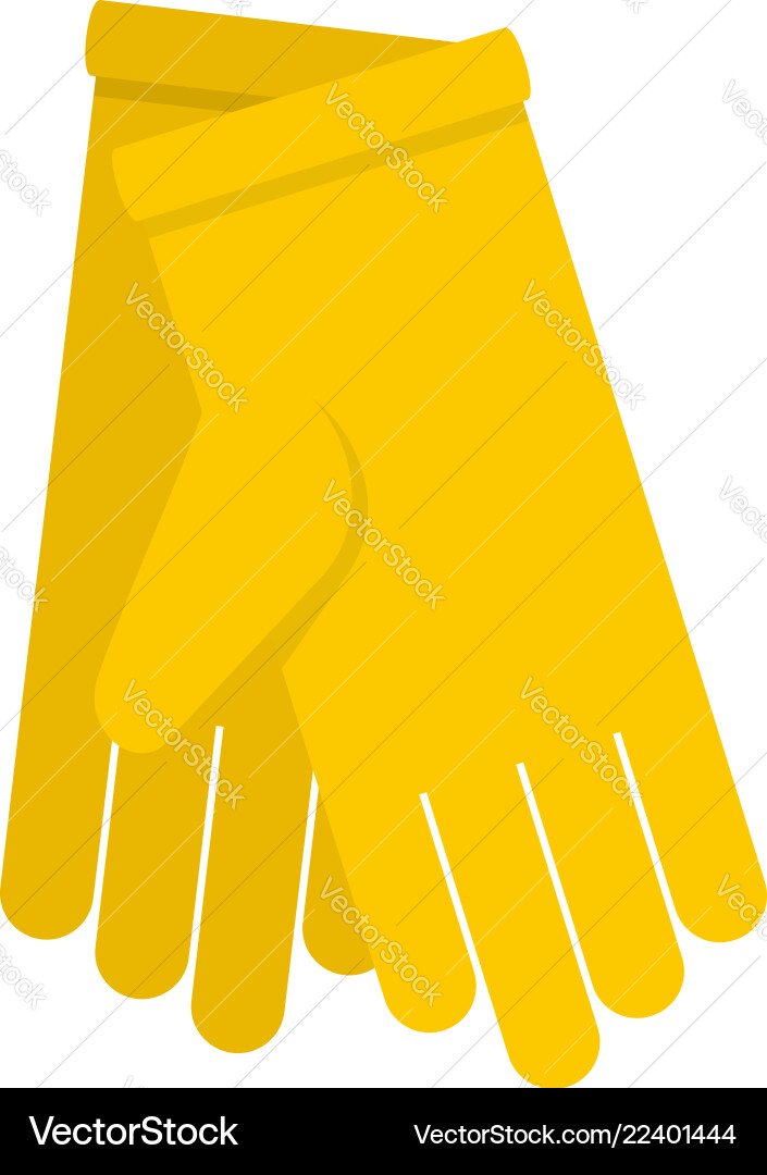 Yellow gloves icon flat style Royalty Free Vector Image