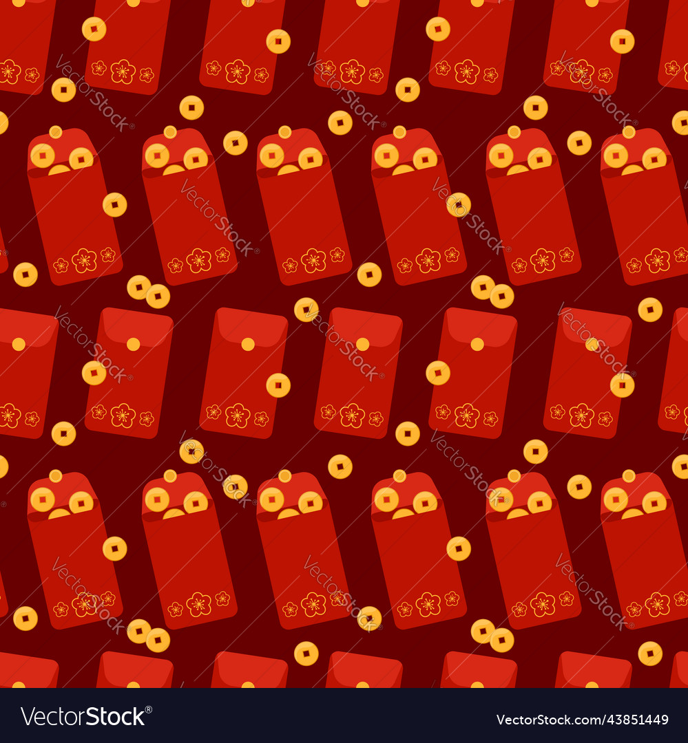 Angpao Seamless Pattern Background Royalty Free Vector Image