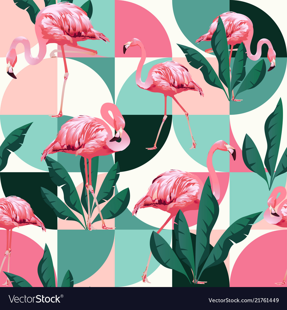 Exotic beach trendy seamless pattern patchwork Vector Image
