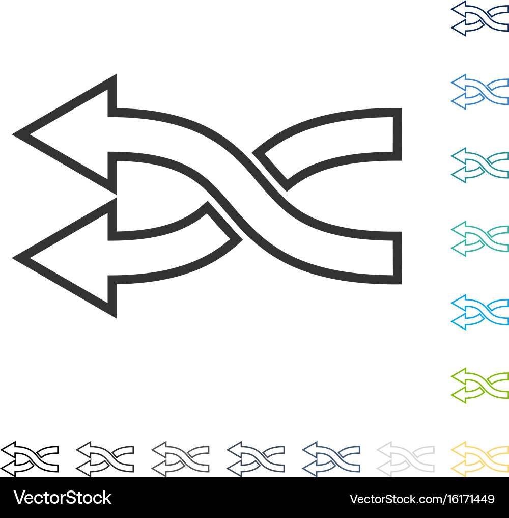Shuffle Arrows Left Icon Royalty Free Vector Image