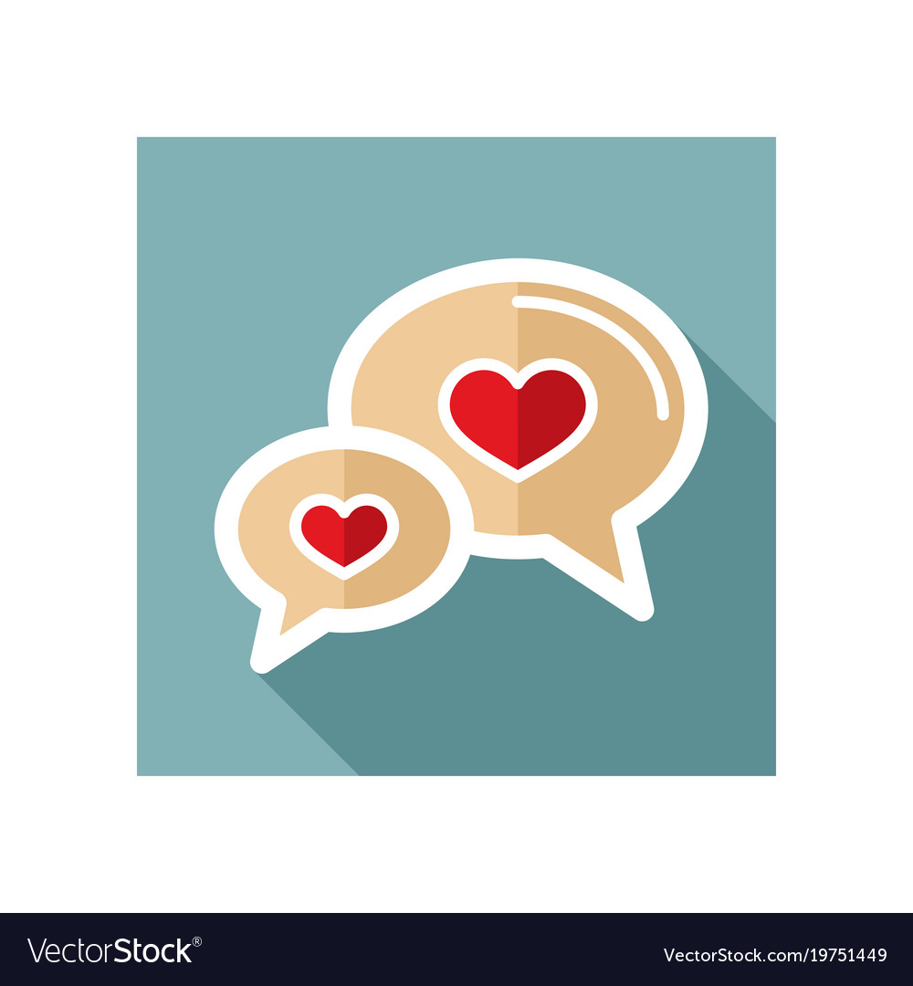 Speech bubbles heart icon happy valentines day Vector Image