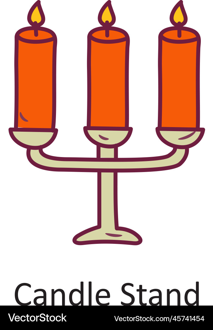 Candle stand fill outline icon design illus Vector Image