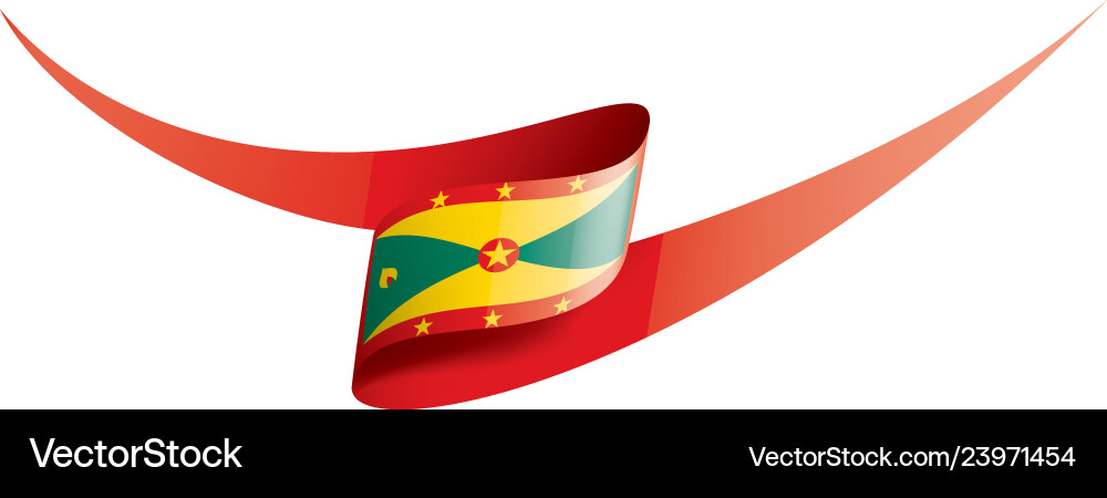 Grenada flag on a white Royalty Free Vector Image