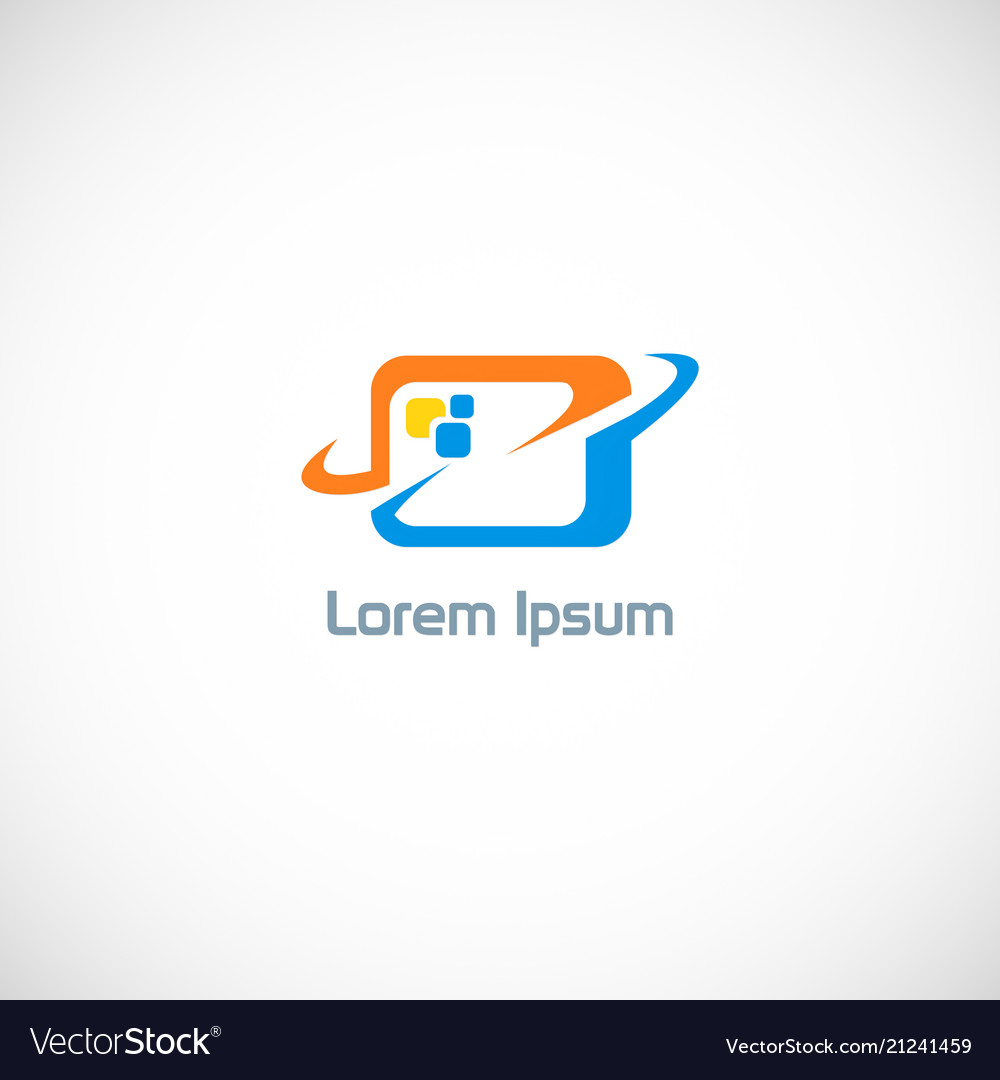 Square technology logo Royalty Free Vector Image