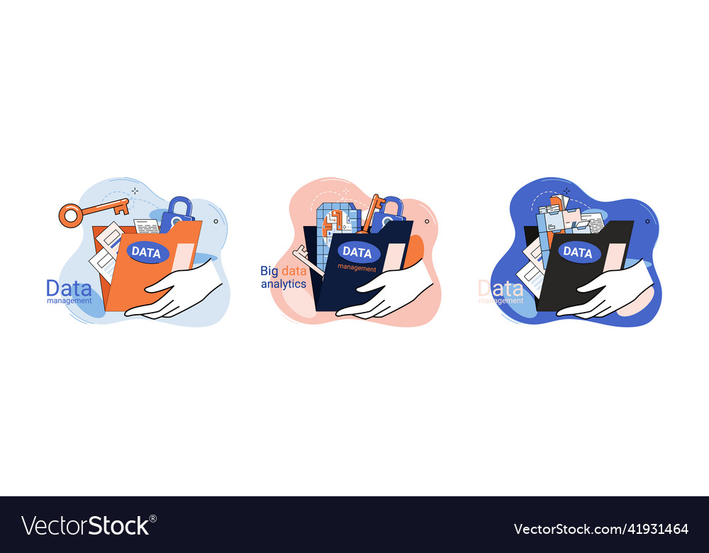 Big data analytics platform data management Vector Image