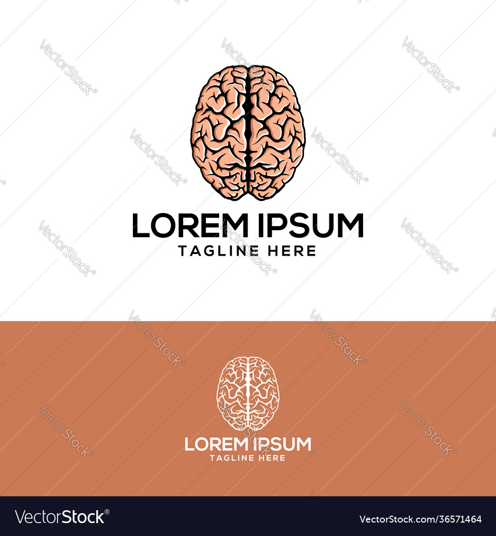 Brain logo template think idea concept Royalty Free Vector