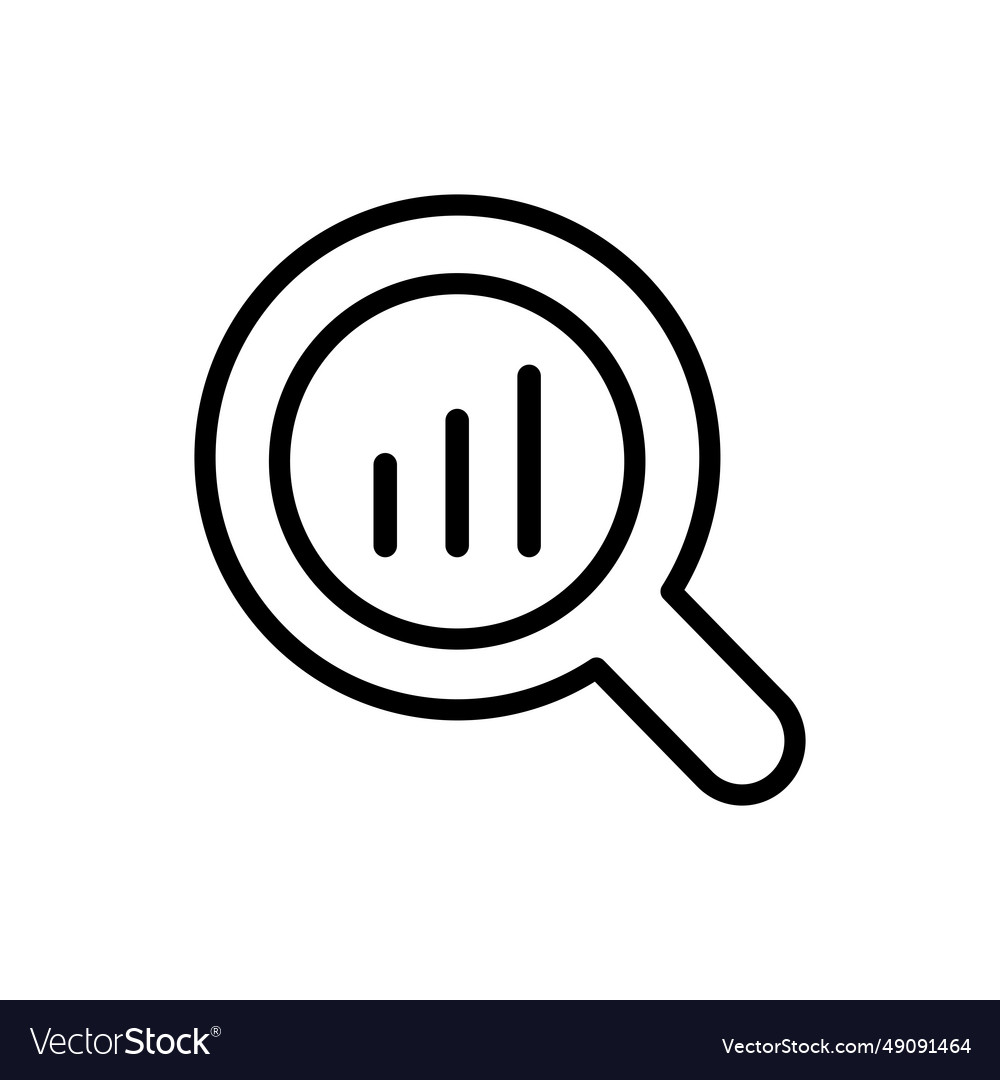 Data analysis line icon with business graph or Vector Image