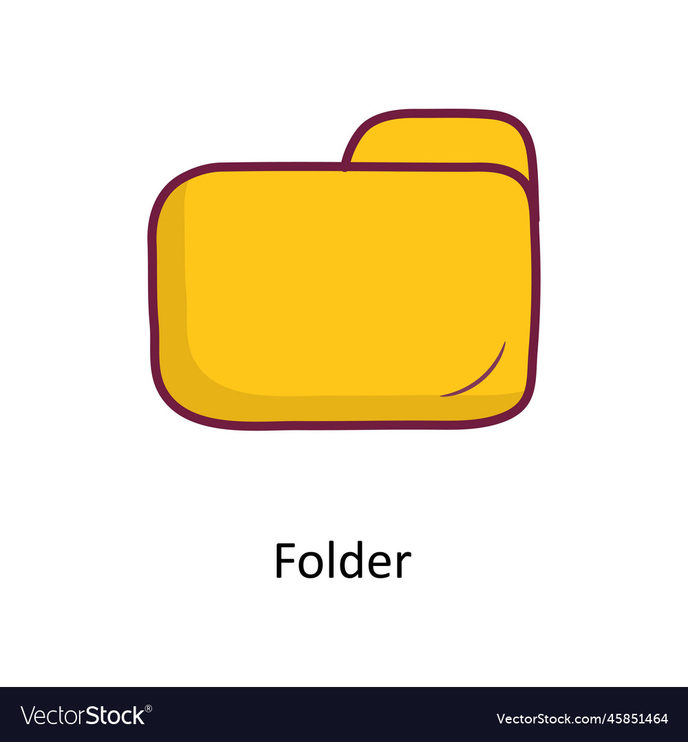 Folder solid fill outline icon design Royalty Free Vector
