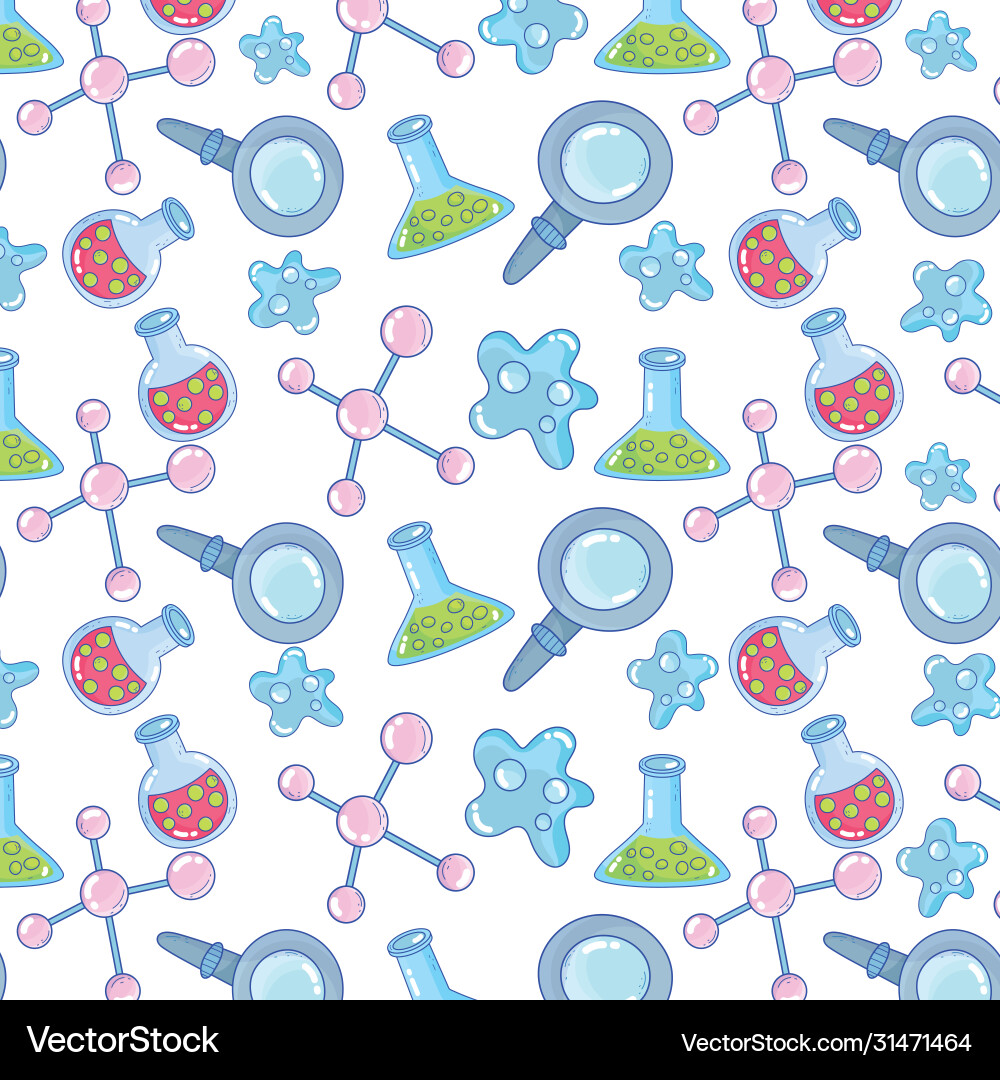 Science research laboratory chemistry magnifier Vector Image