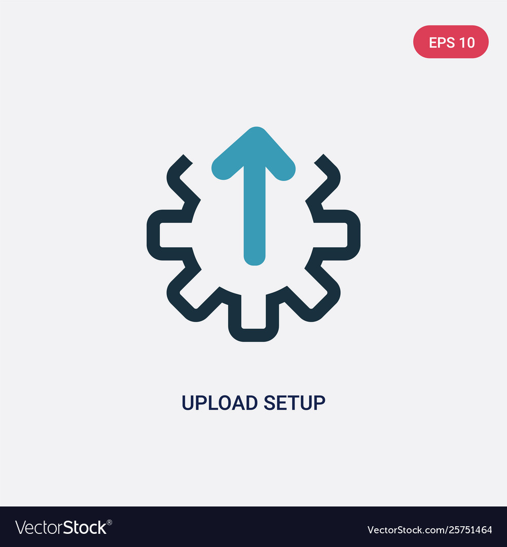 Two color upload setup icon from user interface Vector Image