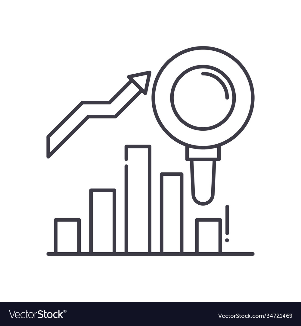 Analytic icon linear isolated thin Royalty Free Vector Image