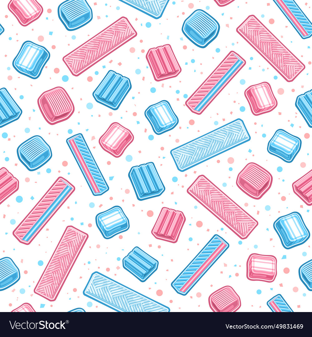 Bubble gum seamless pattern Royalty Free Vector Image