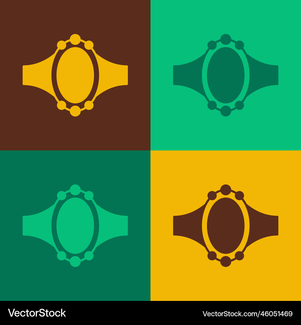 Pop art diamond engagement ring icon isolated on Vector Image