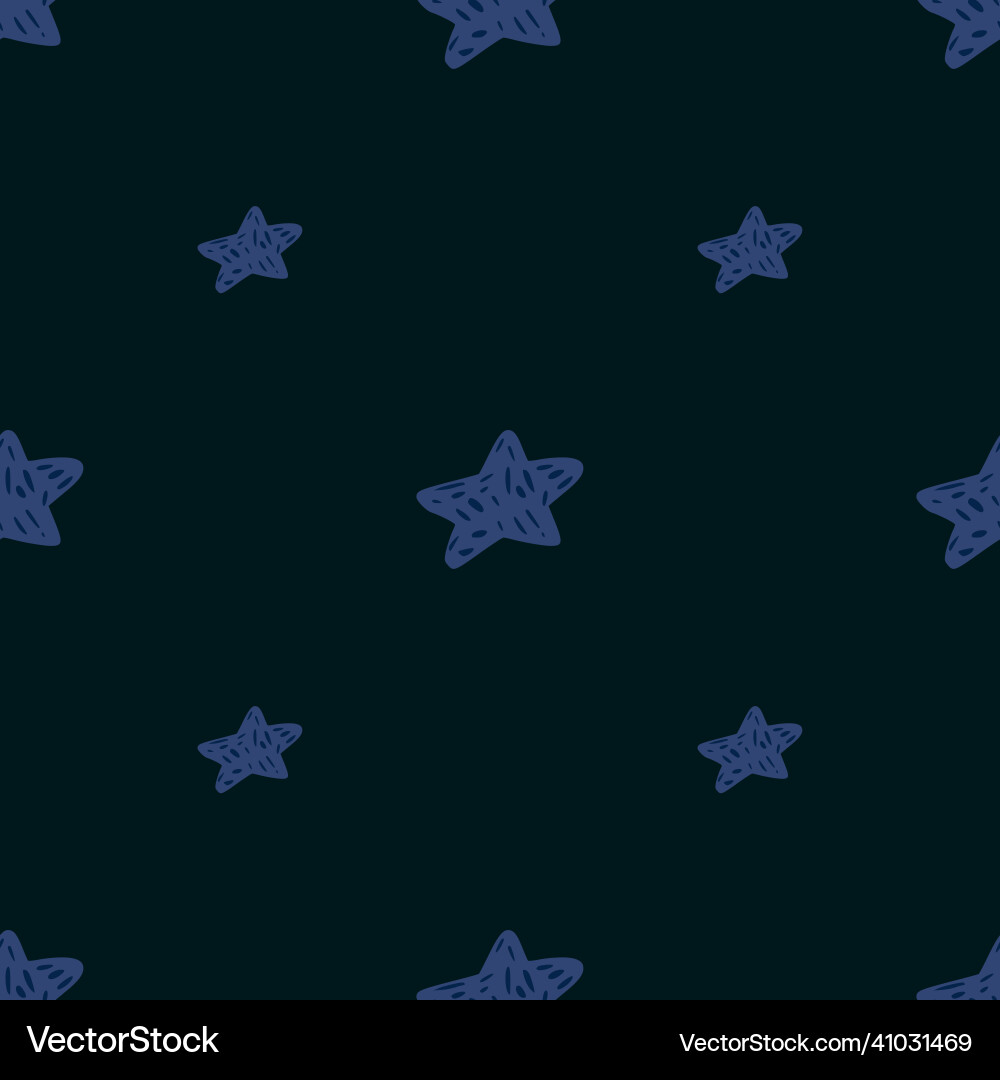 Stars seamless pattern hand drawn background Vector Image