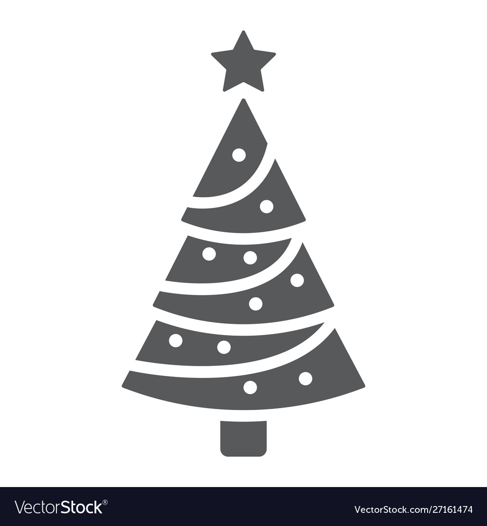 Christmas tree glyph icon decor and new year fir Vector Image