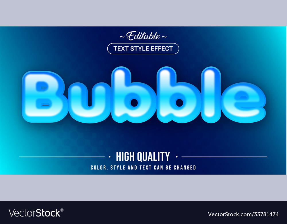 Editable text style effect - bubble theme style Vector Image