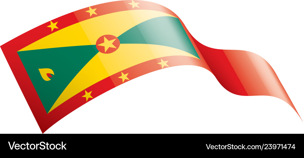 Grenada flag on a white Royalty Free Vector Image