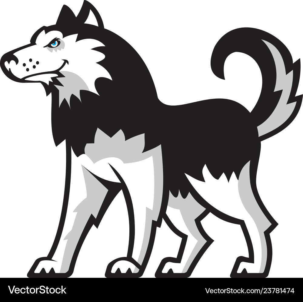 Huskie logo mascot Royalty Free Vector Image - VectorStock