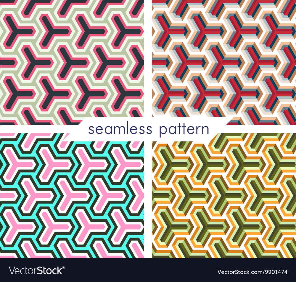 Seamless pattern set 11 Royalty Free Vector Image